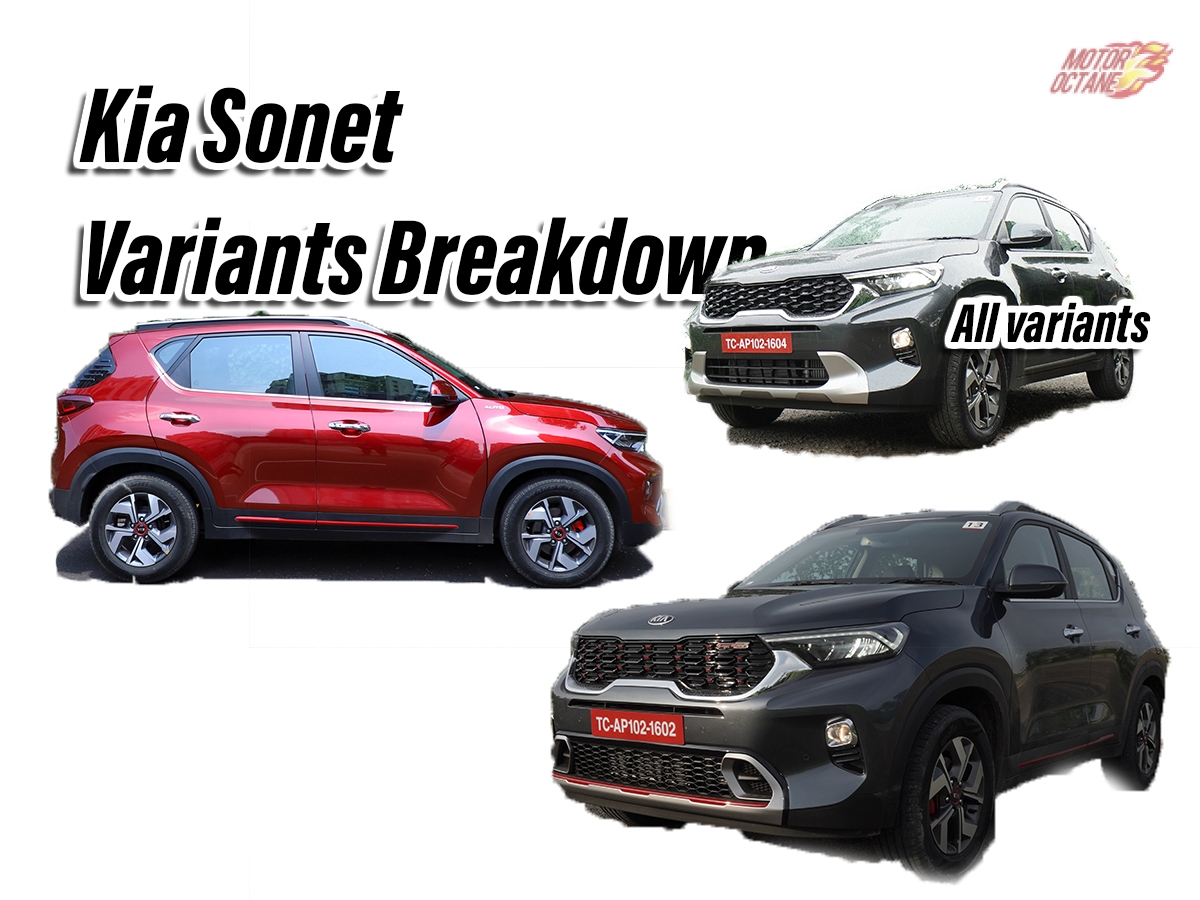 Variant breakdown of Kia Sonet with On-road prices » MotorOctane