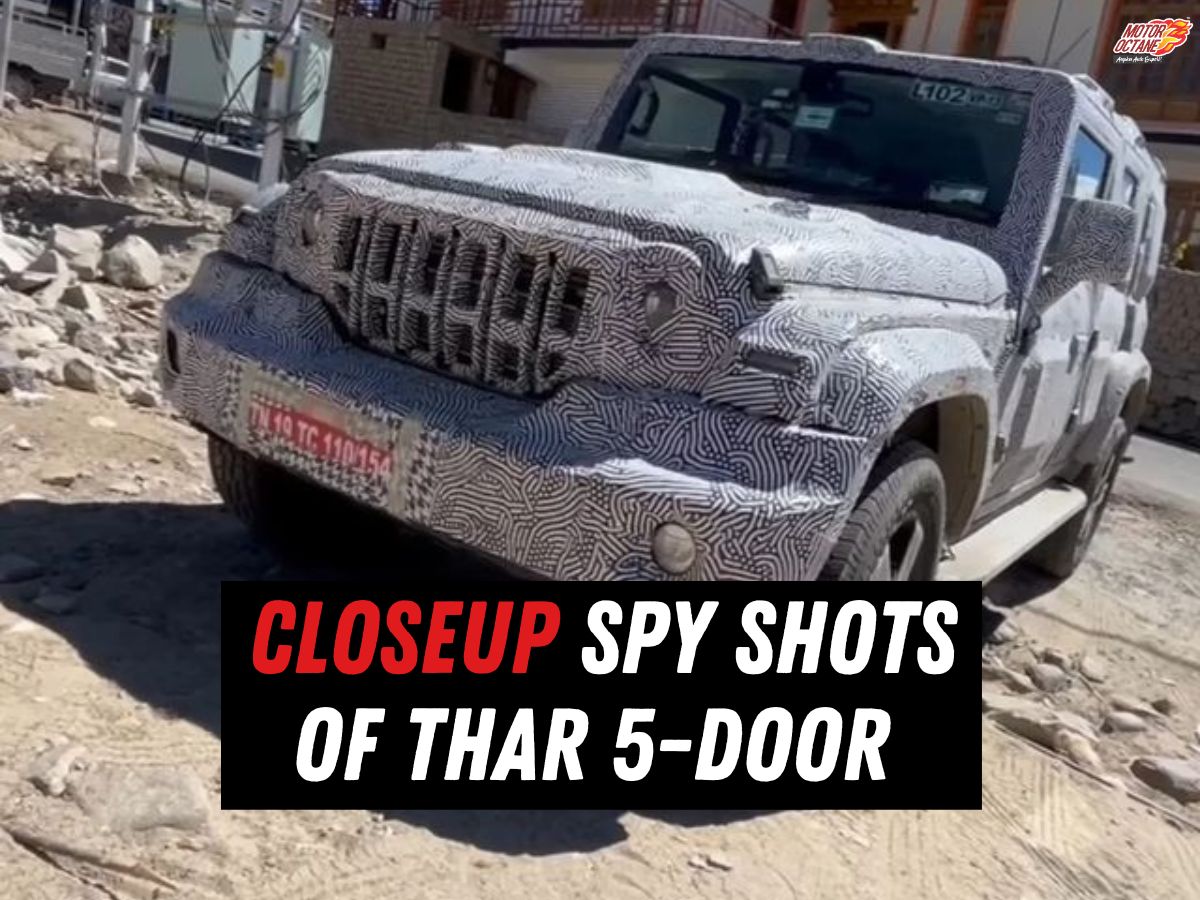 5-door Mahindra Thar spotted again! Close-up spy shots » MotorOctane
