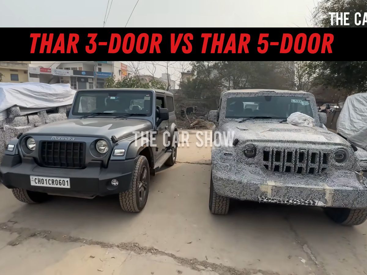 Mahindra Thar 5-Door vs Thar 3-Door - Size Comparsion » MotorOctane